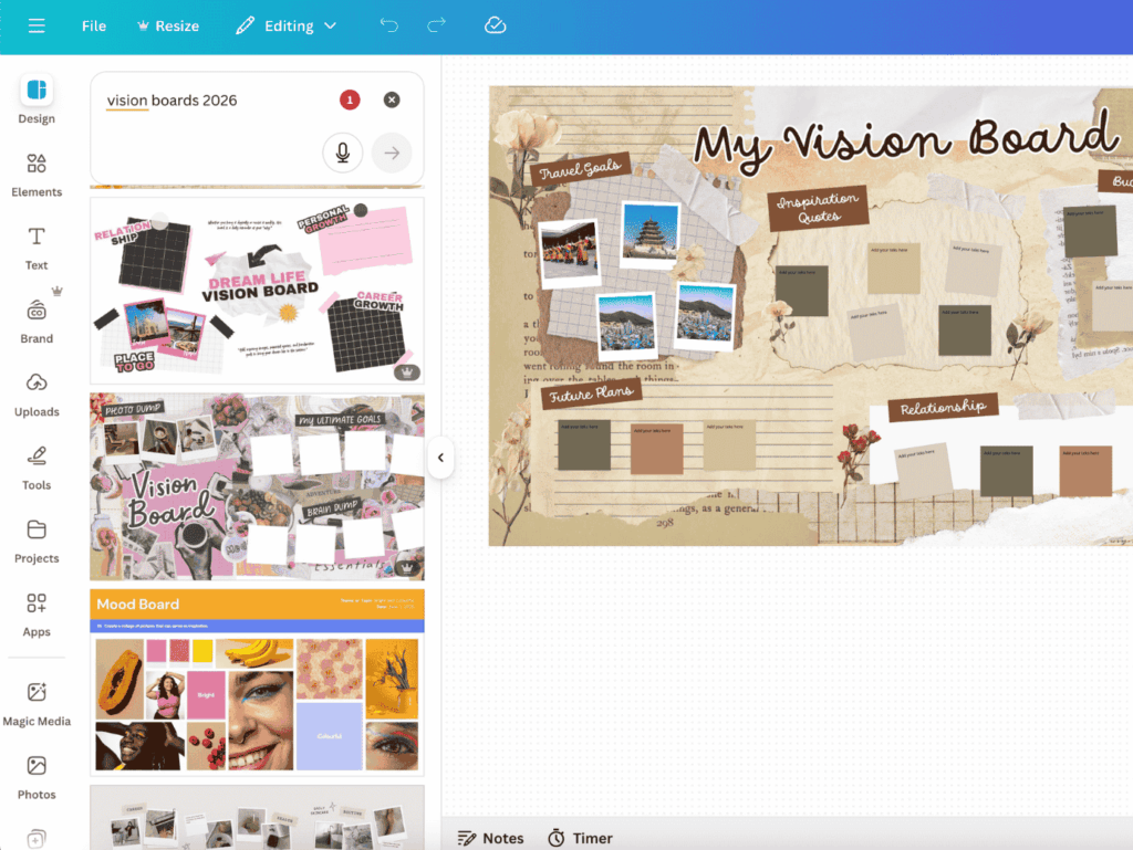 How to create your 2026 Vision Board | physical & digital Guide